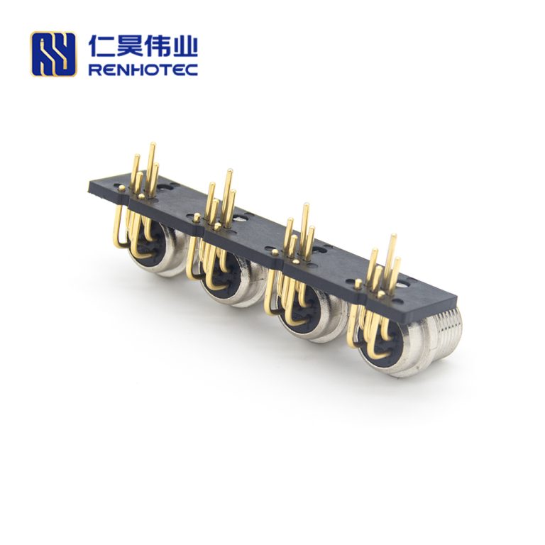 GX12 Right Angled PCB Panel Mount Socket Connector - Renhotec Pro