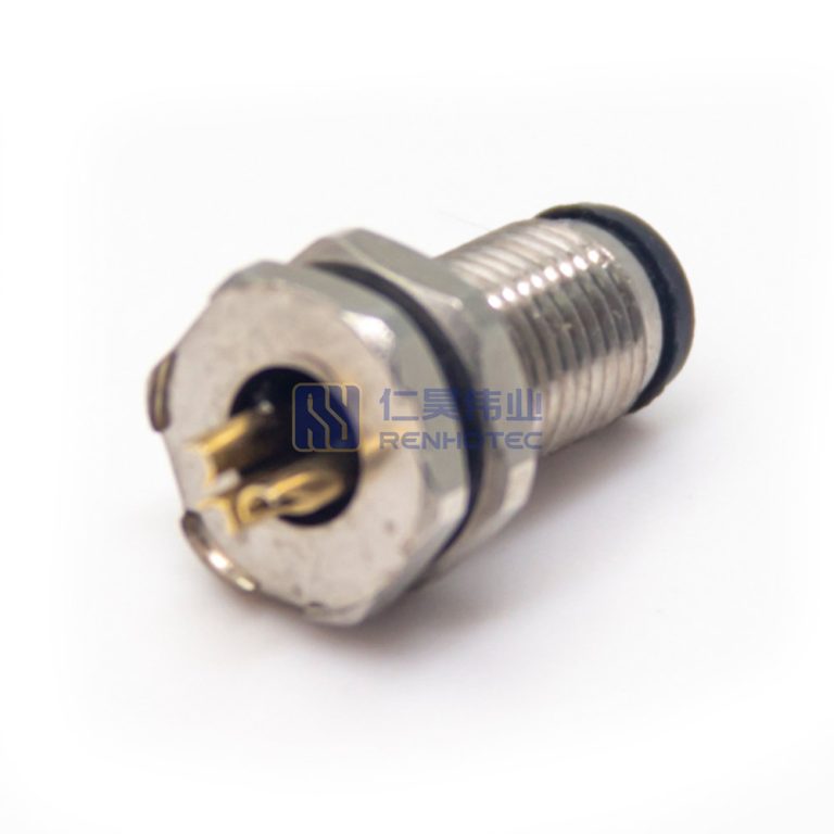 M5 Male Straight Solder Cable Front Fastened Connector A Code