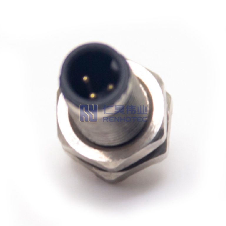 M5 Male Straight Solder Cable Front Fastened Connector A Code