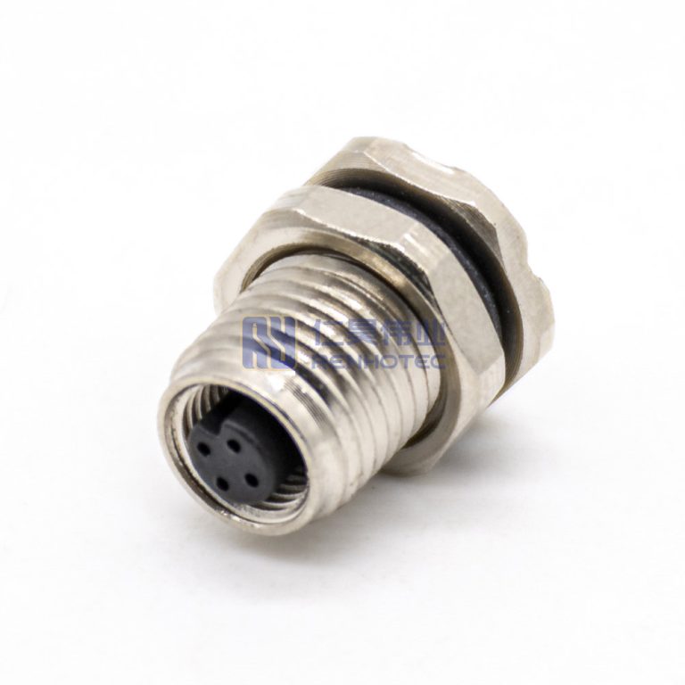 M5 Female Cable Front Fastened Socket Straight Solder Connector