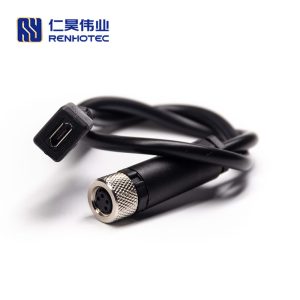 M8 Female Straight to USB Overmolded Cable for Industrial IoT Sensor ...