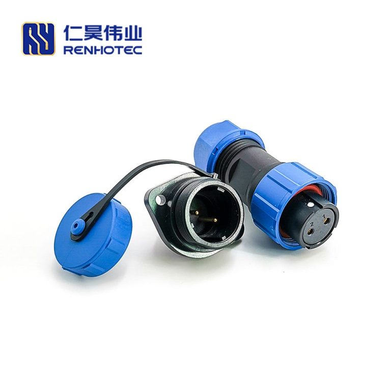SP17 Connector Male 2 Hole Flange Socket and Female Plug One Pair ...