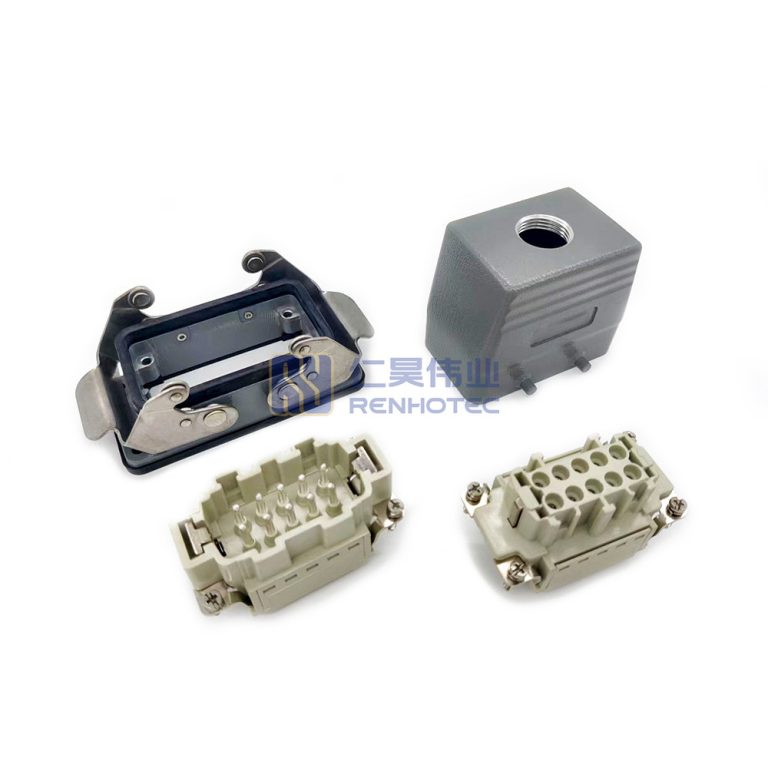 Heavy Duty Connector H10B Cage Clamp Terminal M20 HE 10 Pin 16A 500V - Renhotec Pro