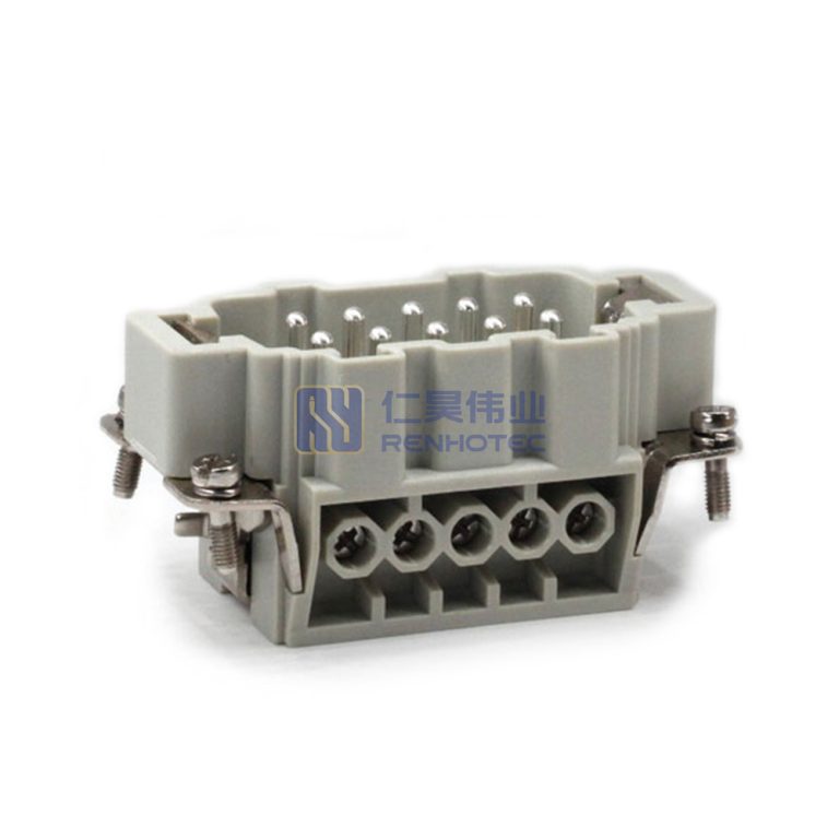 Heavy Duty Connector HE 10 Pin Male Insert Screw Terminal - Renhotec Pro