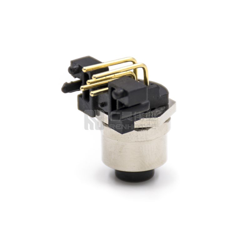 M12 Female Socket 5 Pins A Code Right Angle Circular Connector for ...